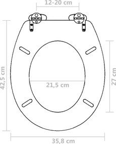 vidaXL WC sedátko s funkcí pomalého sklápění MDF prostý design hnědé [140800]