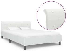 Rám postele bílý umělá kůže 140 x 200 cm,  284873 HangarStore.cz