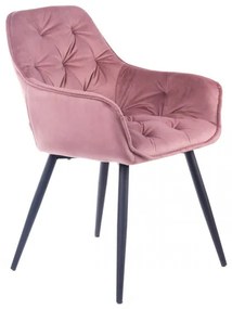 Jídelní židle CHERRY sametová růžová ALL 999158