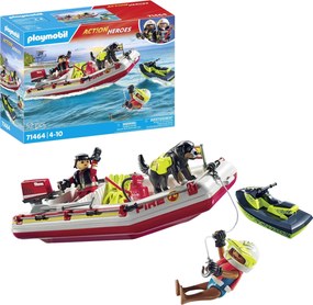 Set figurek a příslušenství playmobil 71464 hasičský člun s vodním skútrem