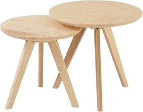 Přírodní dřevěný odkládací stolek Scandinavian - Ø 50*49cm