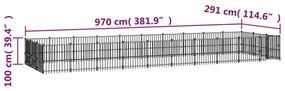 vidaXL Venkovní psí kotec ocel 28,23m²