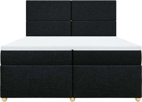 Box spring postel s matrací černá 200x200 cm textil 3293682