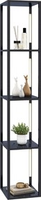 Costway Stojací lampa Moderní osvětlená úložná police – 29 × 29 × 163 cm, černý