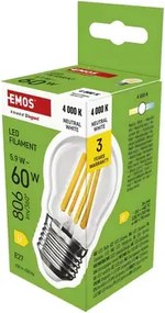 EMOS LED žárovka Filament Mini Globe 5,9W E27 neutrální bílá / Žárovka