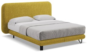 Boxspring postel v hořčicové barvě 140x200 cm Ilima – Makamii