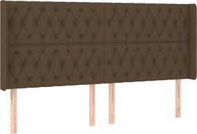 Box spring postel s matrací a LED tmavě hnědá 200x200 cm textil 3138584