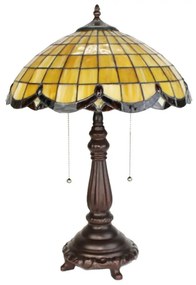 Stolní lampa Tiffany Beatrix žlutá – 41x57 cm
