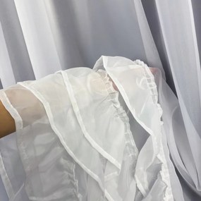 Hotová voálová záclona s volány bílá Ervi
