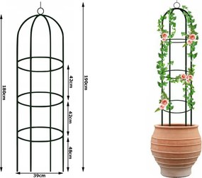 Verk Group Zahradní pergola květinový podpůrný sloup pro popínavé rostliny obloukový zvon pro růže 190