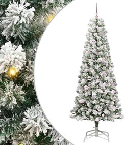 Umělý Skládací Vánoční Strom 300 LED Zelená a bílá 210 cm 3395606