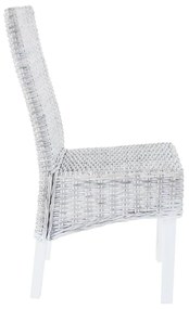 Jídelní židle 6 ks světle hnědé ratan kubu a mangovníkové dřevo - Default Title