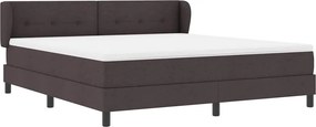 Postel s boxspringem s čelo Tmavě hnědá 180 x 200 cm textil 3340041