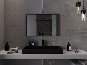 Mexen Loft obdélníkové koupelnové zrcadlo 90 x 60 cm, černý rám - 9852-090-060-000-70