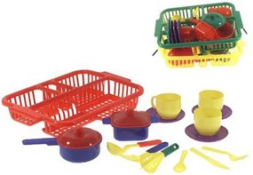 _Ostatní 1_ Nádobí dětské set kuchyňský plastový s odkapávačem 3 barvy 22431