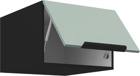 ARIA sc | horní skříňka 50 NAGU-36 1F výklopná | 50 cm | HLUBOKÁ | ANTI FINGERPRINT povrch | černá/aquamarine