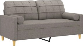 2místná pohovka s polštáři taupe 140 cm textil 3200789