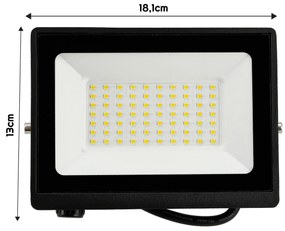 BERGE LED reflektor 50W - PIR - 2v1 - studená bílá