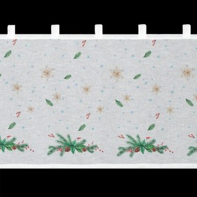 EUROFIRANY KRÁTKÁ VÁNOČNÍ ZÁCLONA NA POUTKÁCH XMAS1 60X150 CM VZOROVANÁ