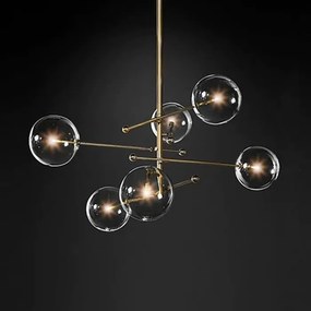 Tolight, Závěsná lampa - skleněné koule 6 ks APP919-6CP, zlatá, OSW-03231
