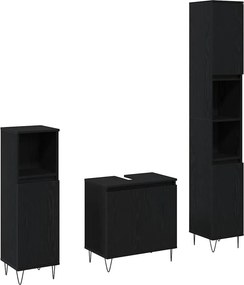 Sada koupelnového nábytku 3 ks Černý dub 30 x 30 x 190 cm 3333099