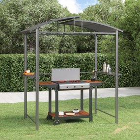Bbq Altán S Bočními Policemi Antracitový 210X114X230 Cm Ocel