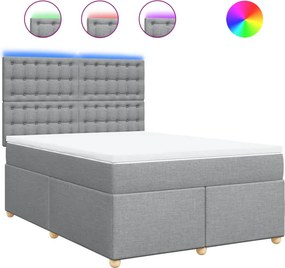 Box spring postel s matrací světle šedá 140 x 190 cm textil 3293589