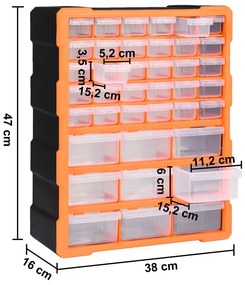 Organizér s 39 zásuvkami 38 x 16 x 47 cm,  147585