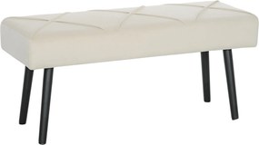 HOMCOM lavice s polstrováním, postelová lavice, vzhled sametu, 100 x 36 x 45 cm, krémově bílá