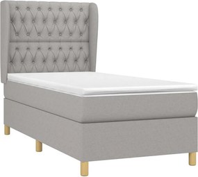 Box spring postel s matrací světle šedá 90x200 cm textil 3128733