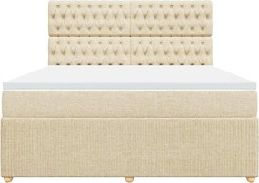 Box spring postel s matrací krémová 180x200 cm textil 3294447
