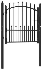 Plotová branka EMMEN s hroty ocelová 104 x 97 cm černá 146398