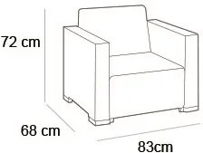 Zahradní sedací souprava CALIFORNIA 3 SEATERS Allibert Antracit