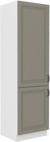 kuchyňská linka STILO - Claygrey MAT / Bílá - 60 lednicová skříň (60 LO-210 2F)