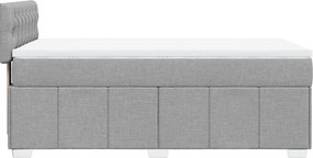 Box spring postel s matrací světle šedá 90x200 cm textil 3286958