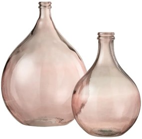 Růžová skleněná váza J-Line Feen 43 cm