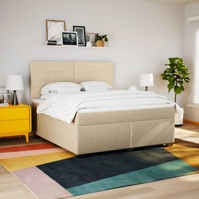 Box spring postel s matrací krémová 180x200 cm textil 3290572