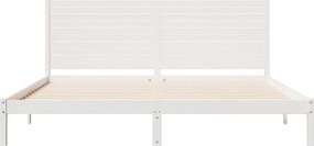 Prodloužený rám postele bez matrace bílý 180 x 220 cm masiv 3309318