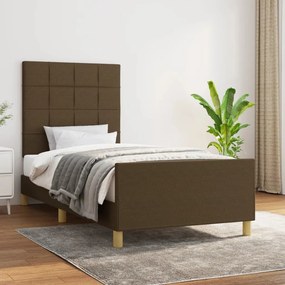 Rám postele bez matrace tmavě hnědá 90 x 190 cm textil 3125020