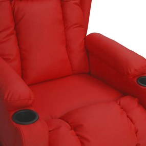 Polohovací křeslo vínové umělá kůže 339074