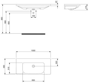 Lavedo Marco Bolero 100 koupelnová skříňka s umyvadlem