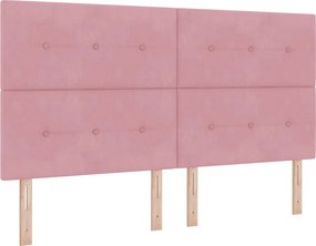Postel s boxspringem s čelo Růžová 180 x 200 cm samet 3342025
