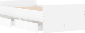 Rám postele se zásuvkami bílý 100 x 200 cm 3207364