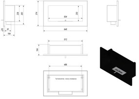 Kratki GOLF/CZARNY/TUV - Vestavěný BIO krb GOLF 37,4x64,8 cm 1kW černá