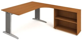 Sestava stolu a skříně levá 180 cm - Hobis Flex FE 1800 H L Dekor stolové desky: ořech, Barva nohou: černá