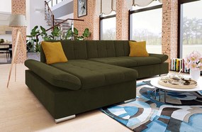 Moderní rohová sedačka Malaga, zelená Zetta Roh: Orientace rohu Levý roh