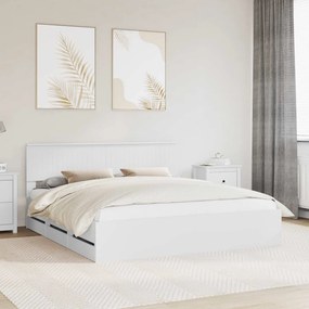 Rám postele se zásuvkou Bílá 180 x 200 cm Inženýrské dřevo 3410679
