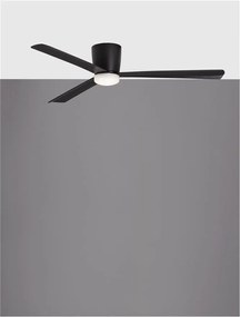 Nova Luce Stropní ventilátor DELL tělo z hliníku, 3ABS dřevěné listy Barva: Černá