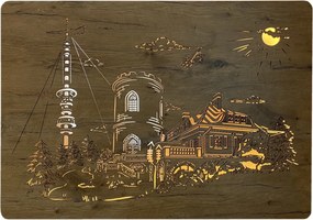 Li-Go "Kleť" světelný obraz 230V 90x62 cm provedení povrchu: dub světlý