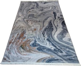 HU Šedomodrý moderní koberec VELVET M258 Rozměr: 50x80 cm